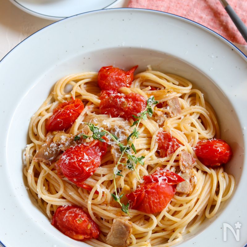 ミニトマトとベーコンのパスタ | レシピサイトNadia