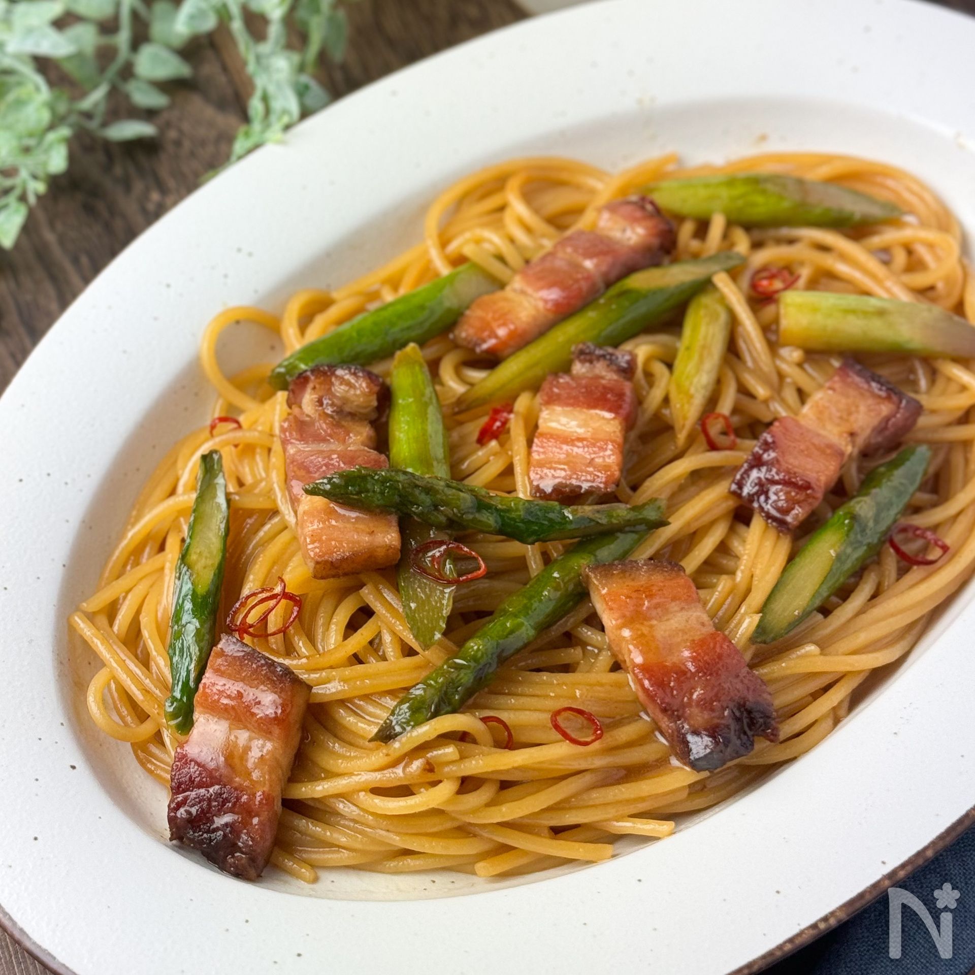 アスパラとベーコンのバター醤油パスタ | レシピサイトNadia