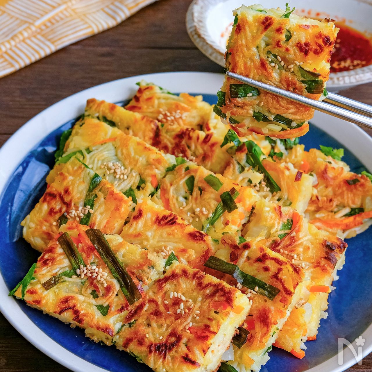 茹ですぎて余ったそうめんで！カリッともちっと野菜チヂミ | レシピサイトNadia