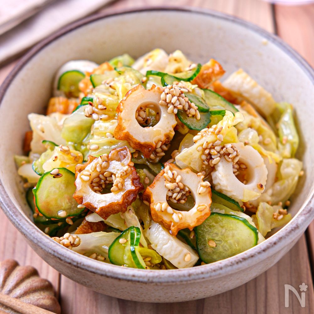 【キャベツとちくわときゅうりの和え物】ごま油香る♪簡単副菜！ | レシピサイトNadia