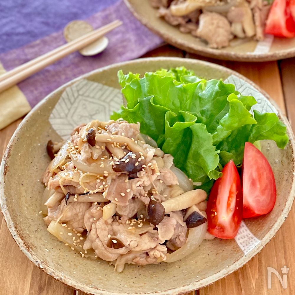 たっぷりきのこと豚肉の生姜焼き | レシピサイトNadia