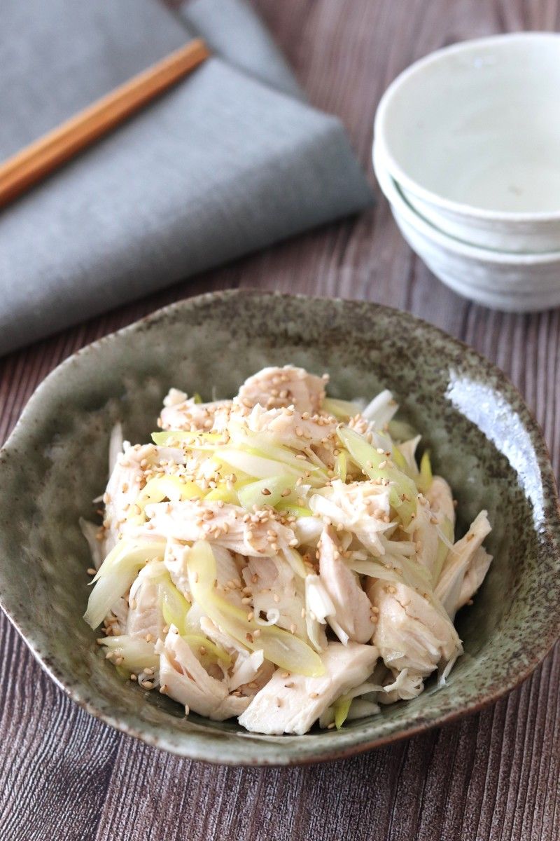 ごま油香るやみつきおつまみ♡ささみと長ねぎの旨塩わさび和え | レシピサイトNadia