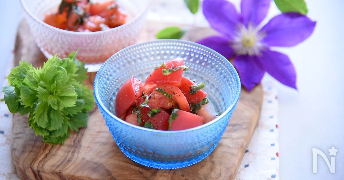 トマトサラダ🍅Tomato salad☆白だしの旨だれ | レシピサイトNadia