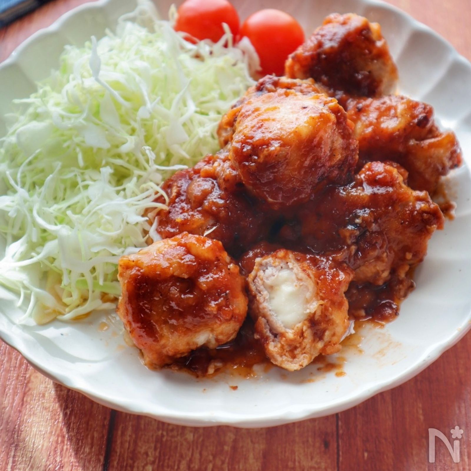 ワンパン15分♪豚こまチーズボール♡簡単なのに満足度 | レシピサイトNadia