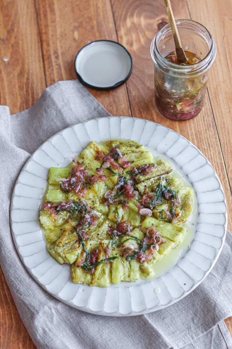 焼きなすと柴漬けの和風カルパッチョ。 | レシピサイトNadia