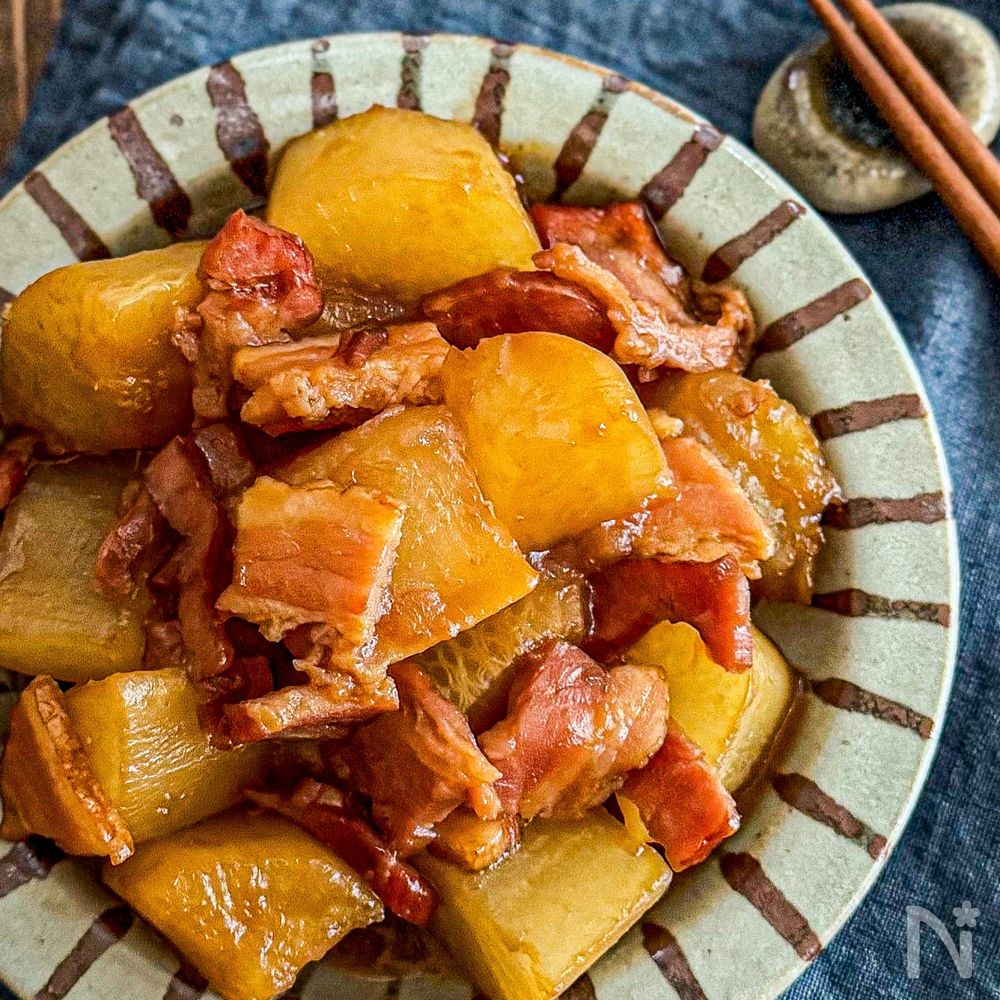 ベーコンで極旨《大根のこってり甘辛煮》 | レシピサイトNadia