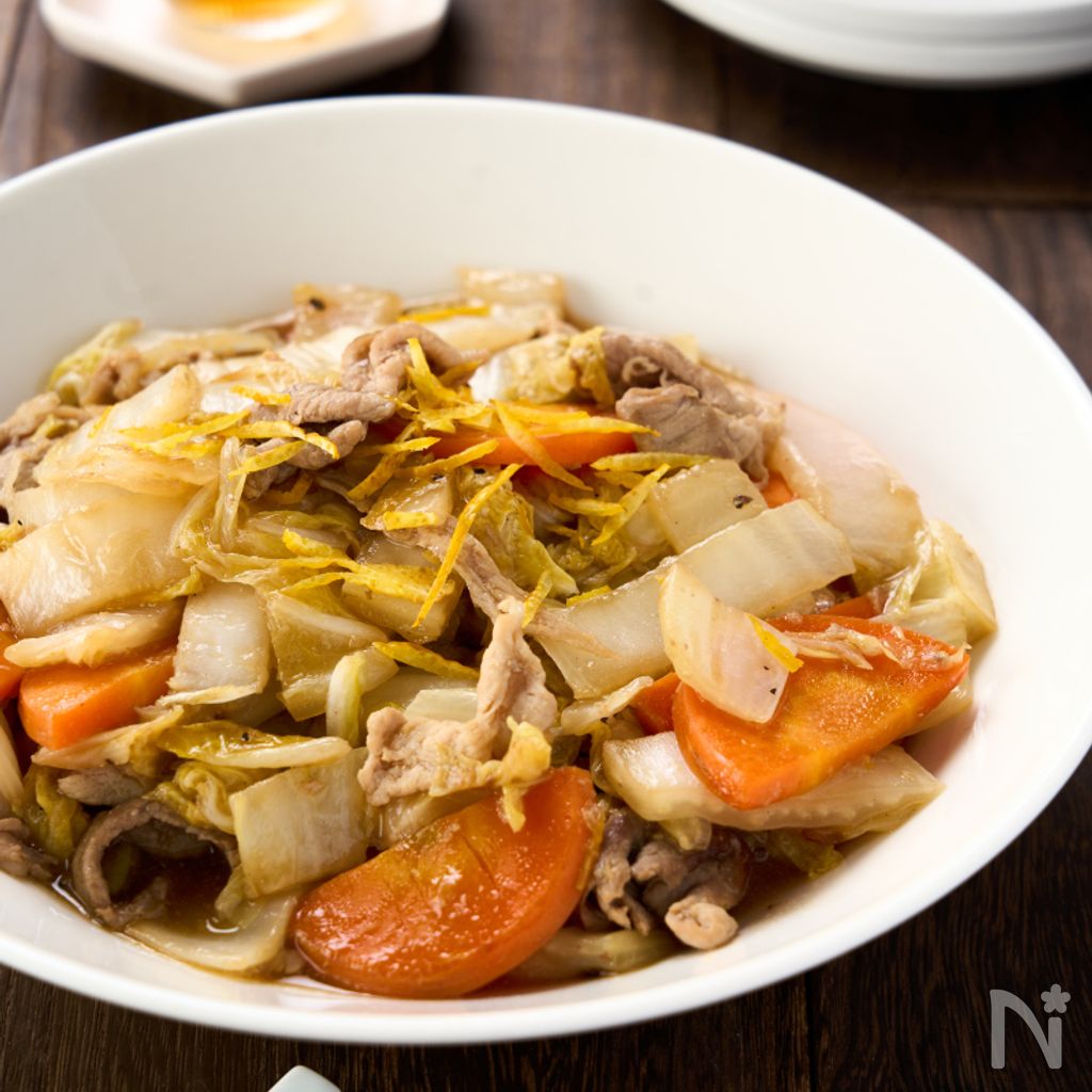豚肉と白菜のあんかけ炒め ゆず風味 | レシピサイトNadia