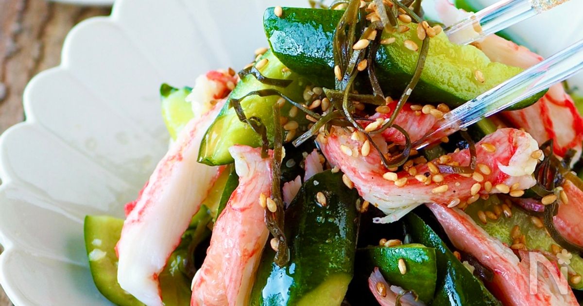 【たたききゅうりとカニかま旨塩ナムル】お箸が止まらない箸休め | レシピサイトNadia