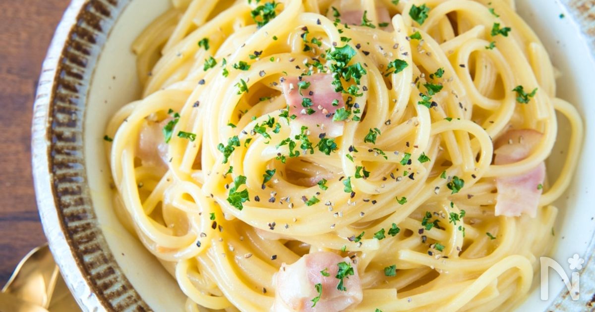 スープの素で簡単﻿コーンクリームパスタ﻿★ | レシピサイトNadia